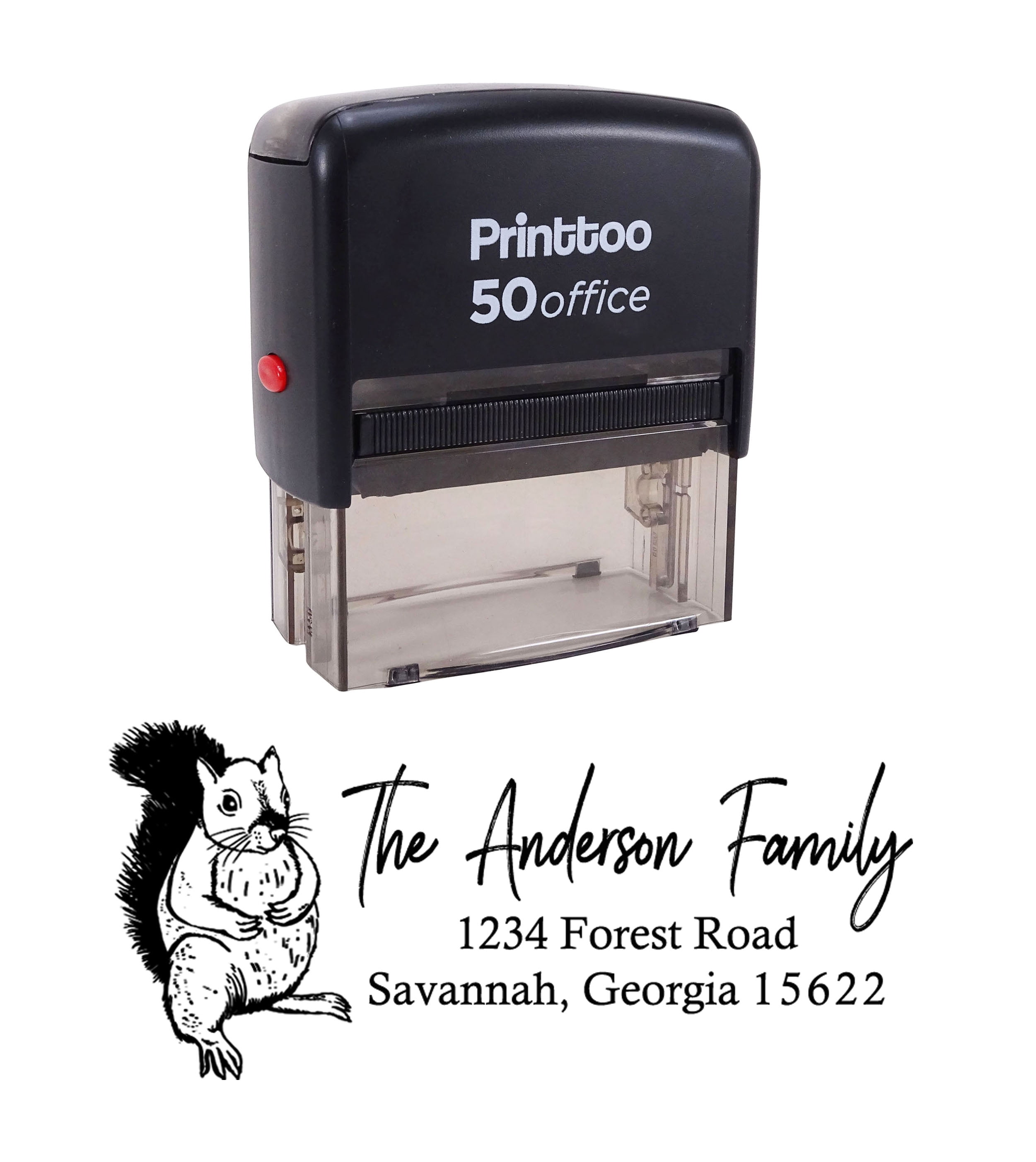 Printtoo Personalized Black Self Inking Housewarming Address Stamp ...