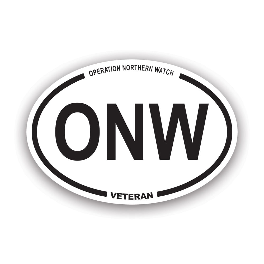 Operation Northern Watch Veteran ONW Oval Sticker Decal - Self Adhesive ...