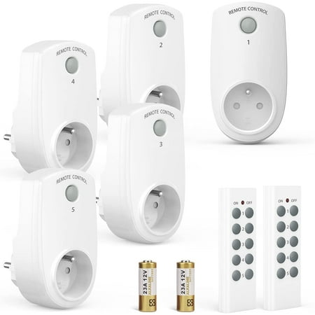 Set of 5 Electric Programmable Socket, Wireless Remote Control Socket ...