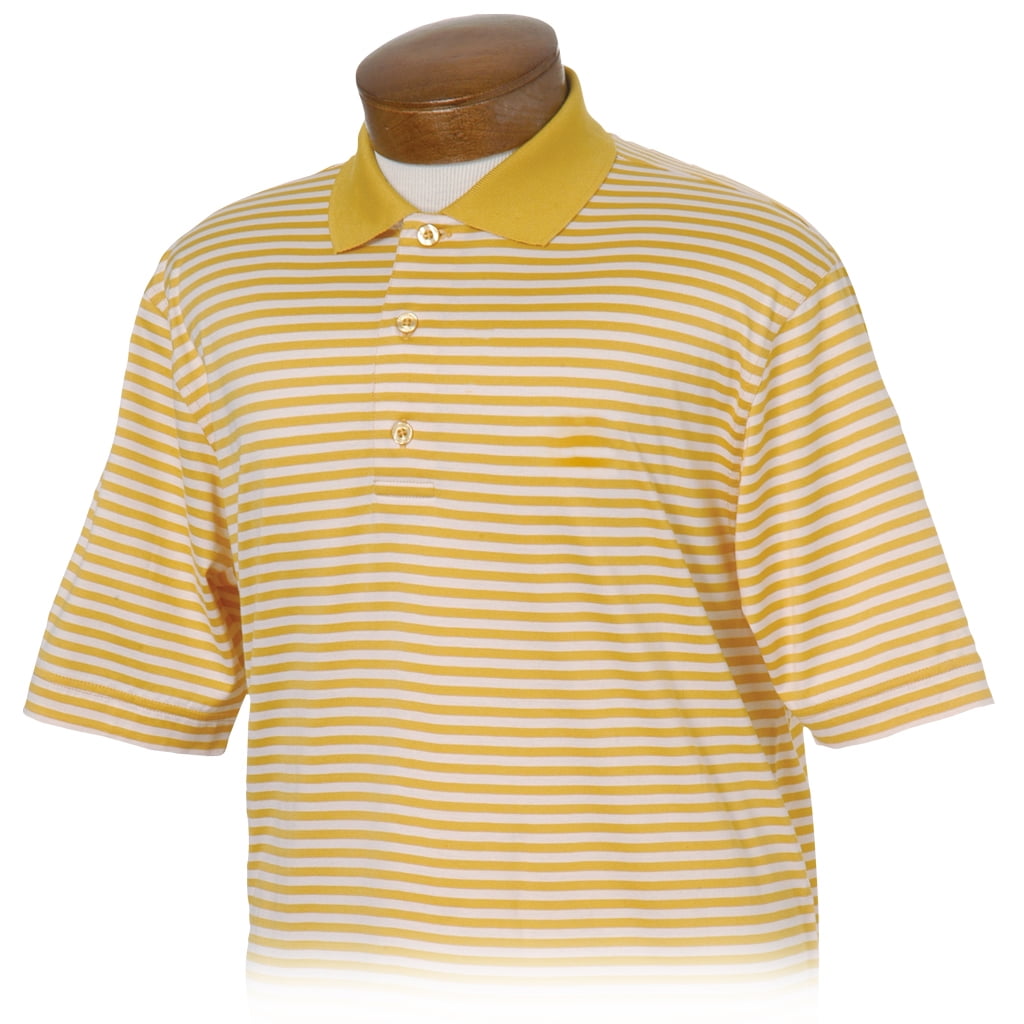 Monterey Club Men's Cotton Jersey Stripe Golf Polo Shirt #1266 ...