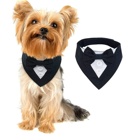 Dog Formal Collar Tuxedo Wedding Neckwear With Bow Tie, Adjustable Pet ...