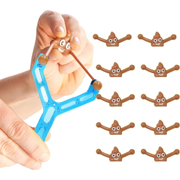 ORUYROP Poop Slingshot Toy,10 pc Poop Shots and 1 Sling Toilet Shooting ...
