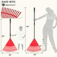 Orientools 43"-66"Garden Leaf Rake, Adjustable Lightweight Steel Handle ...