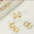 4 Pairs Non-Piercing Ear Cuffs Set - 14K Gold Plated Clip On Cartilage ...