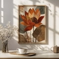 Affixzi Rustic Lotus Flower Wall Art, Terracotta Botanical Decor, Boho ...