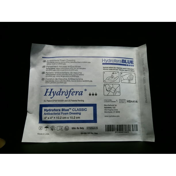 Hydrofera Blue Bacteriostatic HB4414 Foam Dressing 4" X 4", Box of 10 ...