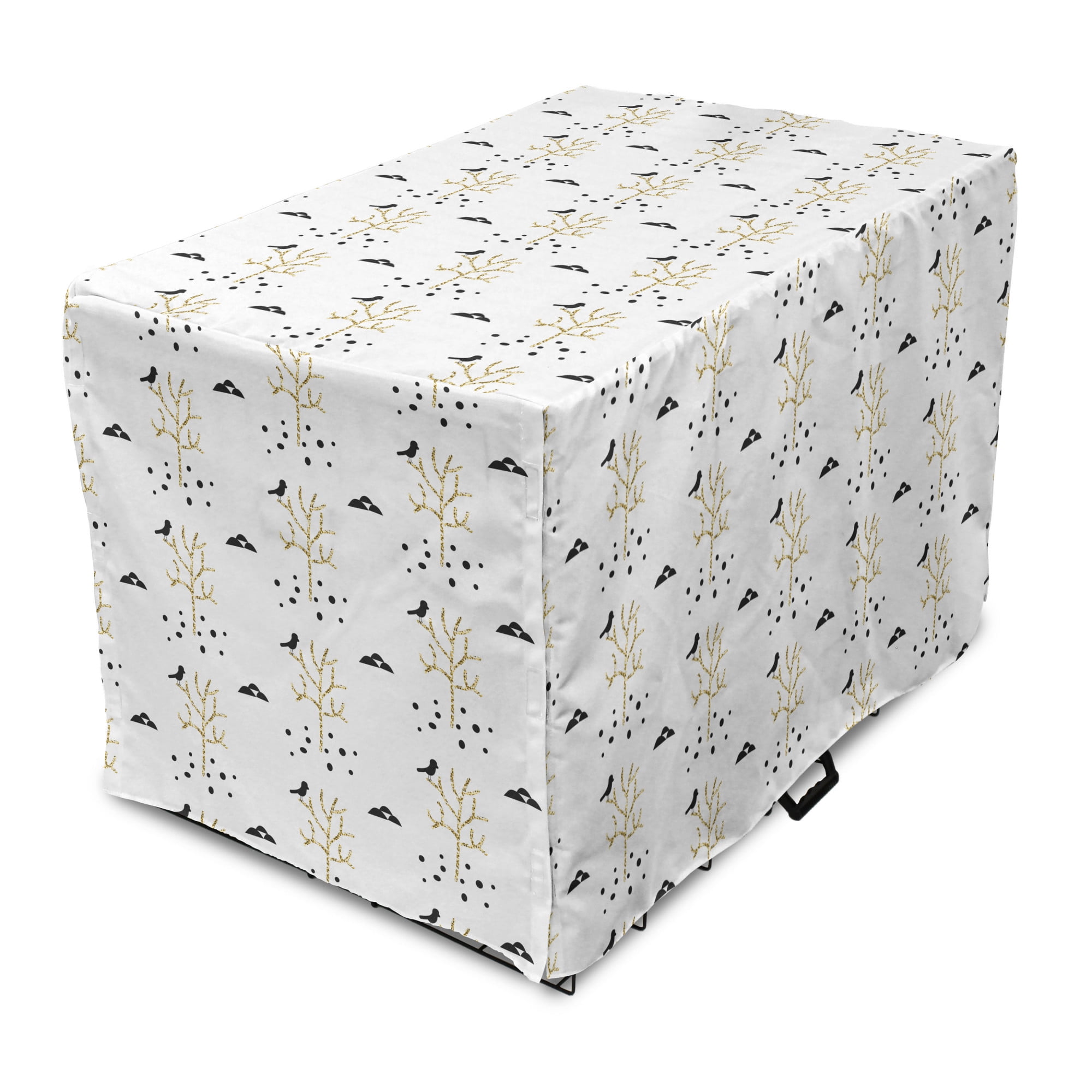 Nature Dog Crate Cover, Scandinavian Style Ornament Bare Trees and ...