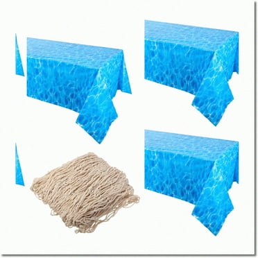 Ocean Waves Plastic Tablecloth Blue Water Print Table Cover Ocean ...