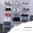 BESTYASH 4-Pack Clear Shoe Storage Boxes with White Stackable Design ...