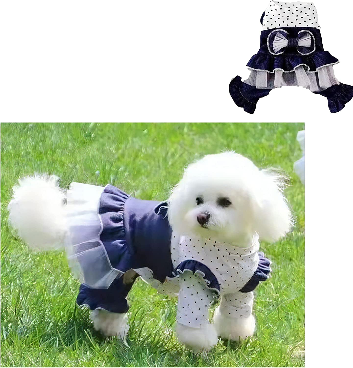 Dog Dress Four-Leg Jumpsuit Puppy Dress Polka Dog Clothes Dog Pajamas ...