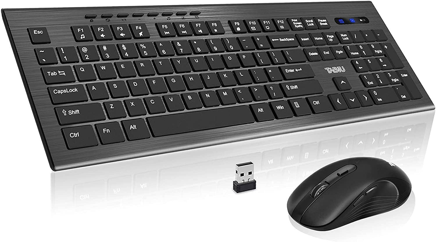 Wireless Keyboard Mouse Combo Compact Full Size Wireless Keyboard and ...