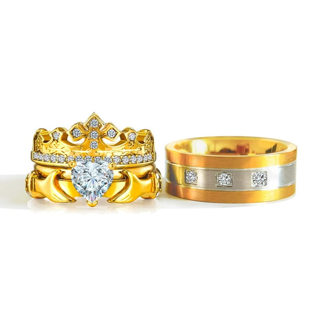Couples Rings Set Gold