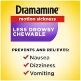 Dramamine Chewable Less Drowsy, Motion Sickness Relief, Raspberry Cream ...