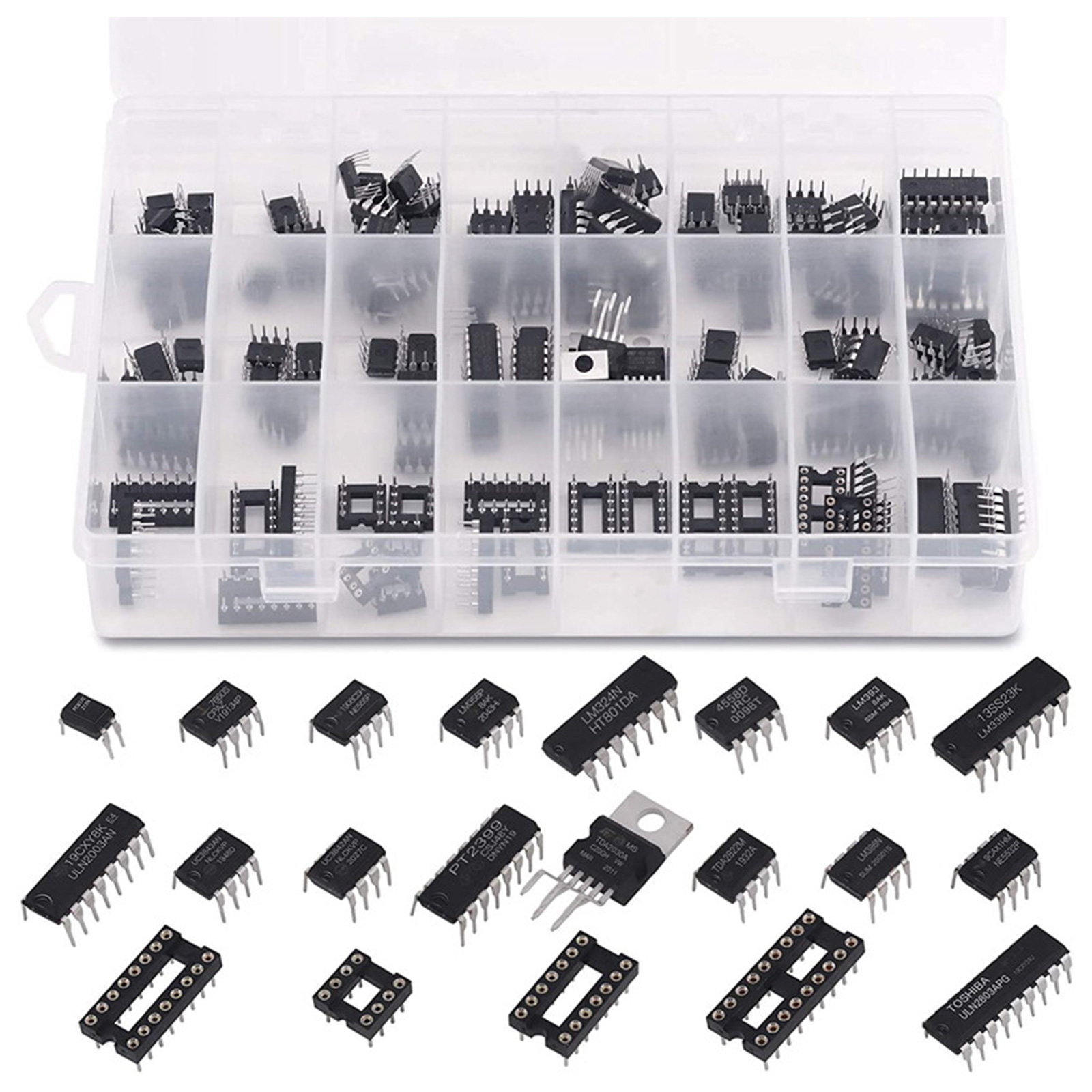 SEFUONI 169 Pcs Opamp Timers Darlington Phototcouple IC Chips LM324 ...