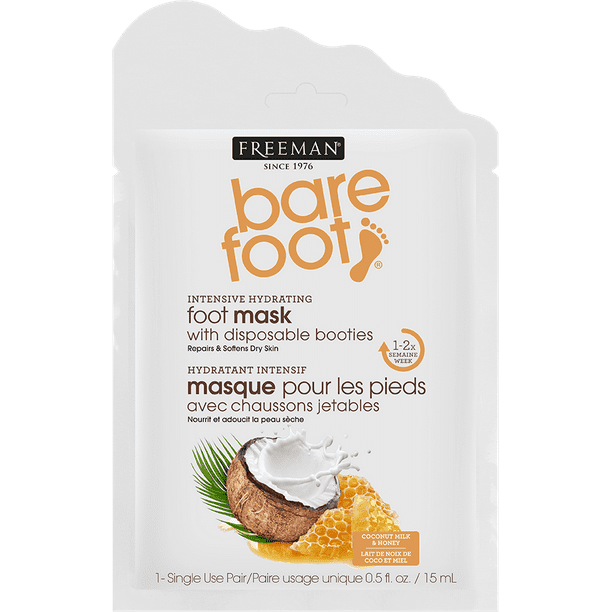 Freeman Bare Foot Coconut Milk + Honey Intensive Hydrating Foot Mask ...