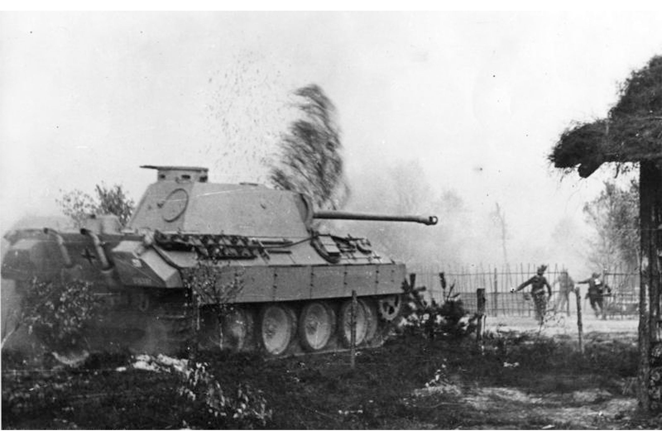 24x36 gallery poster, An early Panther tank Ausf D supporting infantry ...