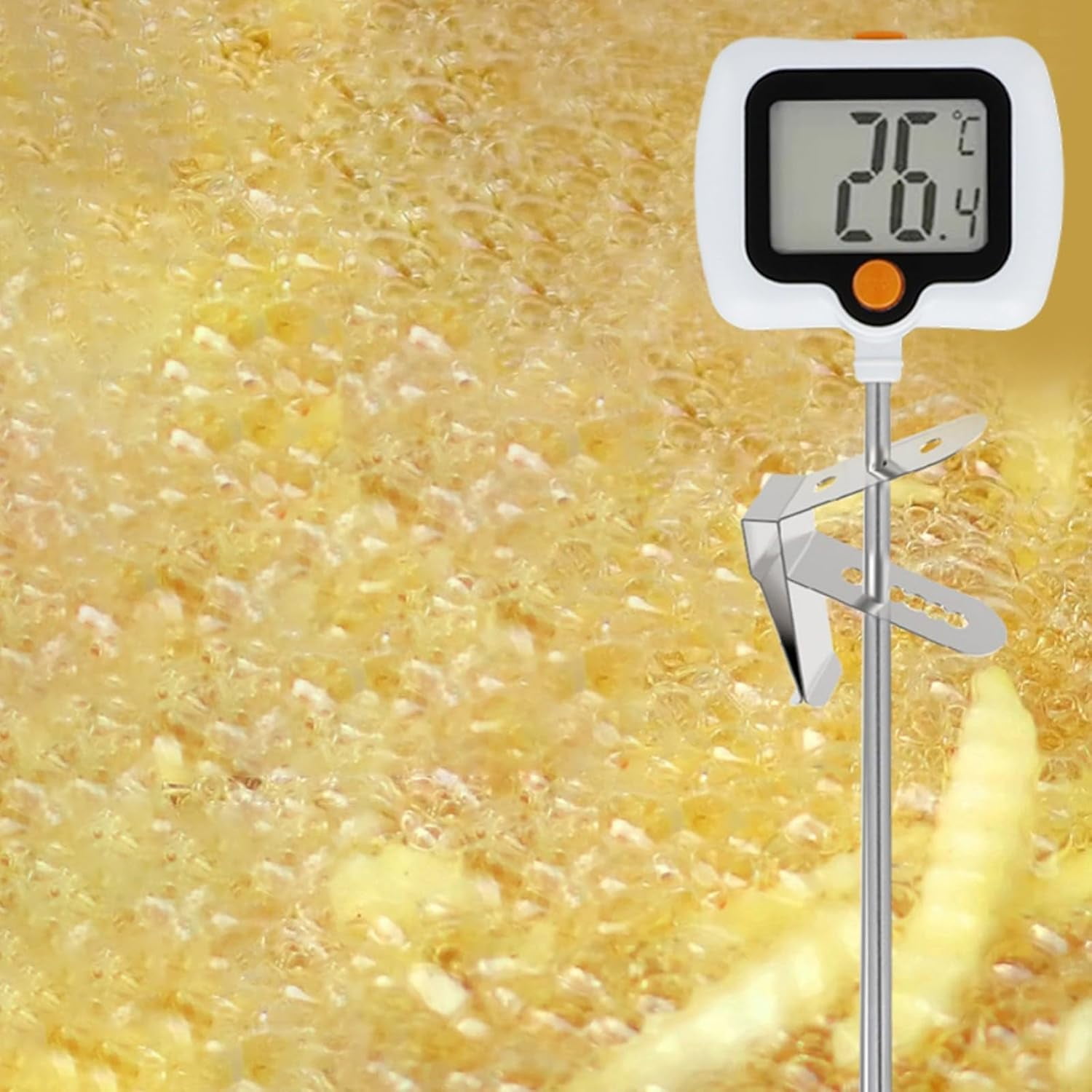 TCandy Thermometer With Pot Clip, Read Meat Analog Thermometer With LCD ...