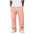 Dwellite Men's Linen Pants Casual Pockets Lightweight Breathable Dress ...