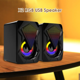 X2 RGB Illuminated Desktop Laptop USB Audio Mini Desktop Home Office ...
