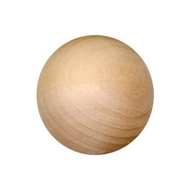2-1/2 inch Wooden Balls, Bag of 2 Unfinished Natural Hardwood Wooden ...