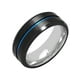 Mens black and Blue IP Stainless Steel wedding ring band - Walmart.com