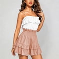CAIVO Women Summer Fashion Waist Cinching Ruffle Casual Shorts Loose ...