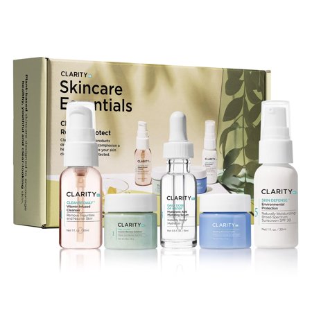 ClarityRx Skincare Essentials Kit, Natural Plant-Based Daily Face Wash ...