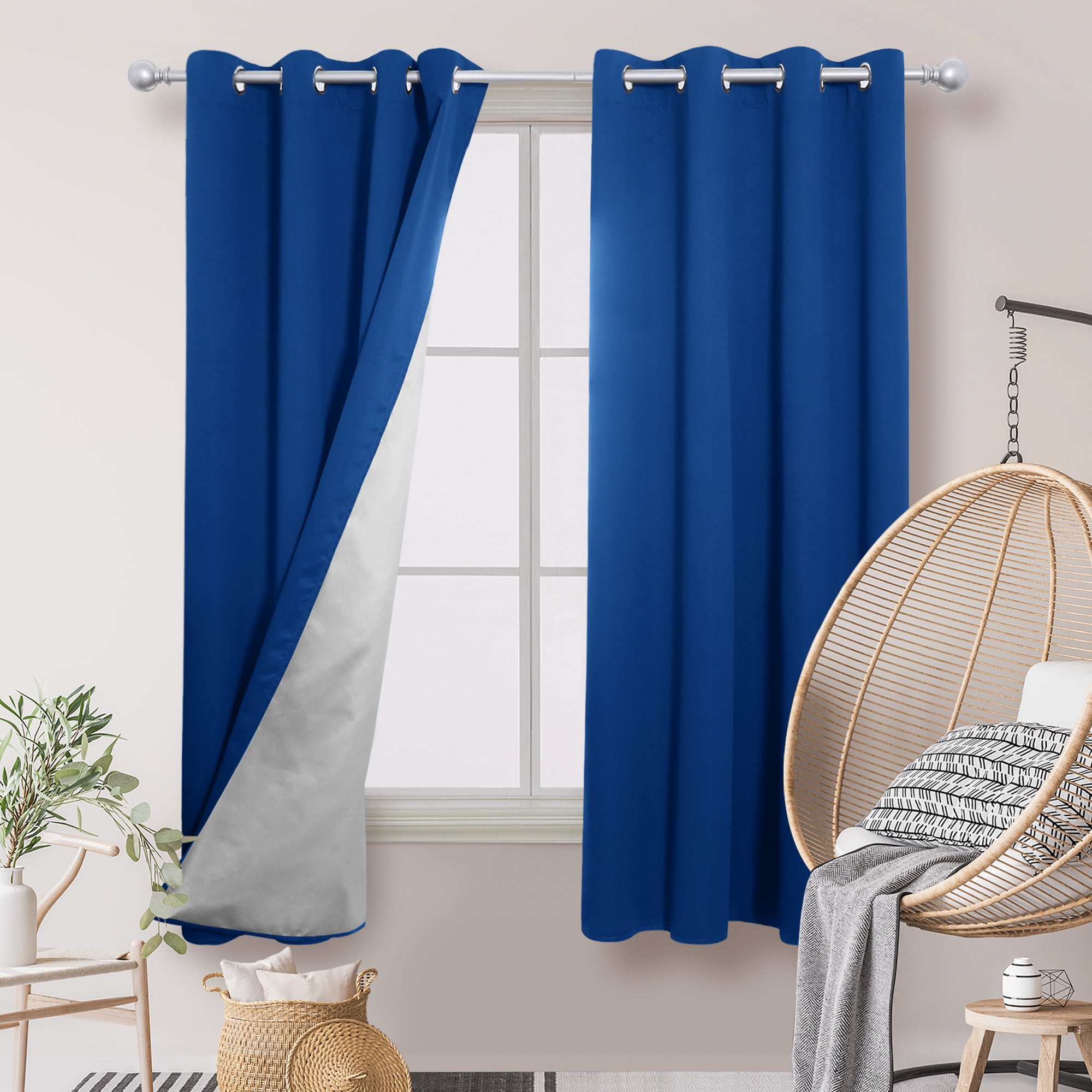 Deconovo Blackout Curtains Thermal Insulated Drapes with Silver Back ...