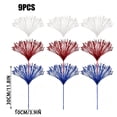 9Pcs Red White Blue Artificial Flower Bouquet, Vivid Elegant Patriotic ...