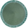 Fennco Styles Woven Textured Placemats with Fringe 15 Inches Round, Set ...