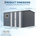 10 x 8 ft Metal Outdoor Storage Shed with Lockable Double Doors, Window ...