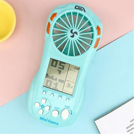 Txj Handheld Tetris Game Console Fan 2 In 1 Portable Handheld Hanging ...
