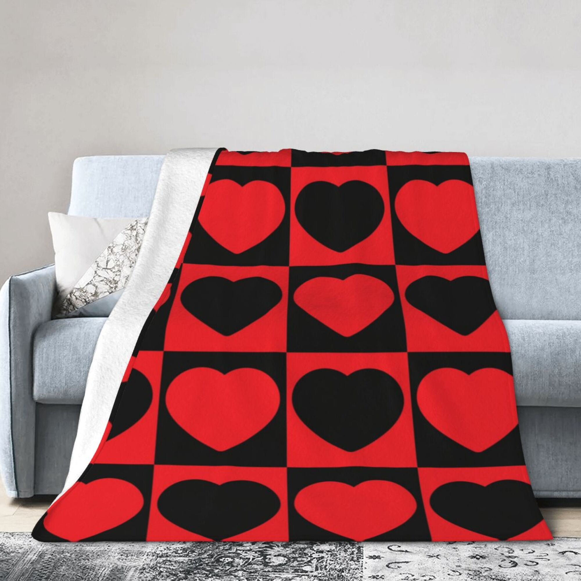ZICANCN Anti-Pilling Flannel Bed Throw Blankets Courageous Heart Red ...