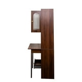 AENKYO Fold-Out Convertible Writing Desk with Storage Cabinet, Space ...