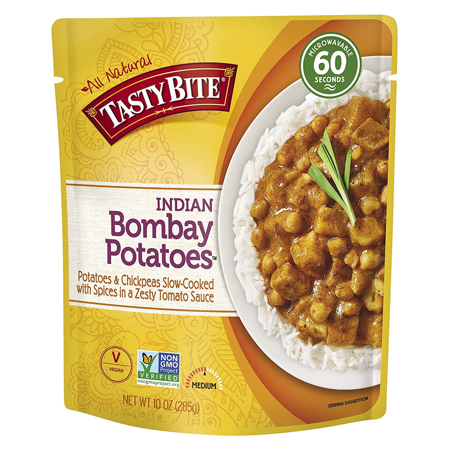 Tasty Bite Indian Bombay Potatoes, Microwaveable Ready to Eat Entr?e ...
