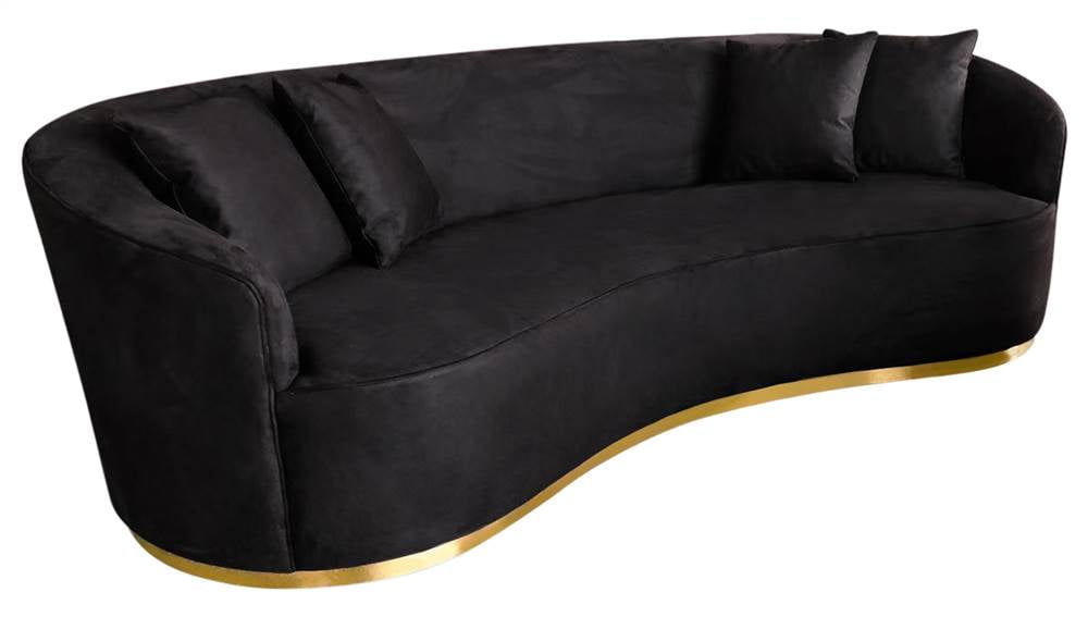 Raven Sofa in Black Suede Velvet by Diamond Sofa - Walmart.com ...
