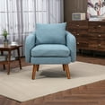 ARCTICSCORPION Modern Boucle Plain Accent Chair with Pillow, Light Blue ...