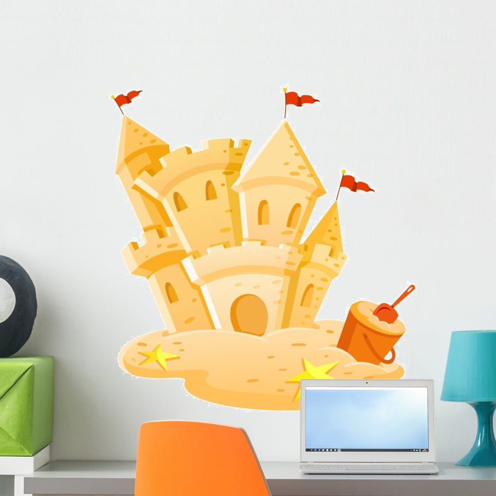 Sand Castle Wall Mural by Wallmonkeys Peel and Stick Graphic (24 in H x ...