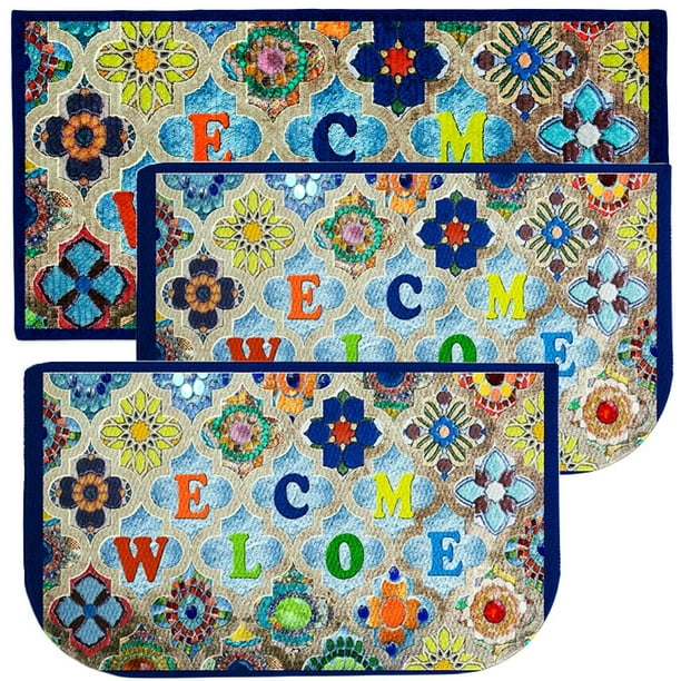 Kashi Home Kitchen Rug, Area Rug, Mat, Beautiful Print Non-Skid Latex ...