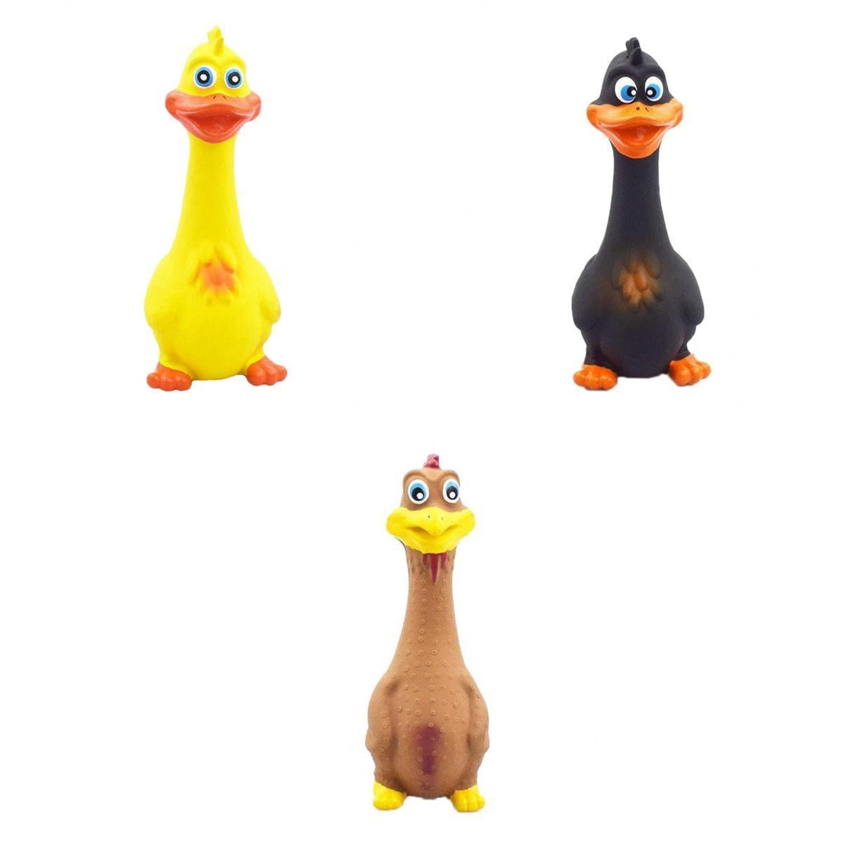 3pcs Rubber Chicken Screaming Duck Squeaky Dog Toy Treat Cat Supply ...