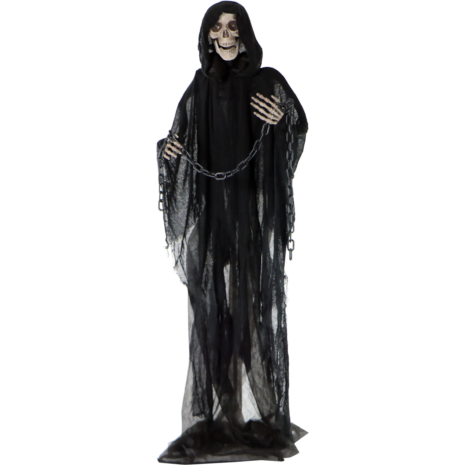 Haunted Hill Farm Life-Size Animated Grim Reaper Prop With Chain And ...