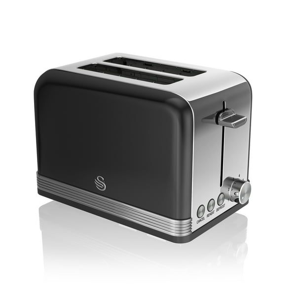 Swan Retro 2 Slice Toaster, ST19010BN, Black - Walmart.com