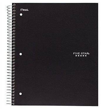 Five Star Advance Notebook, 5-Subject, 200-Count, College Ruled, Black ...