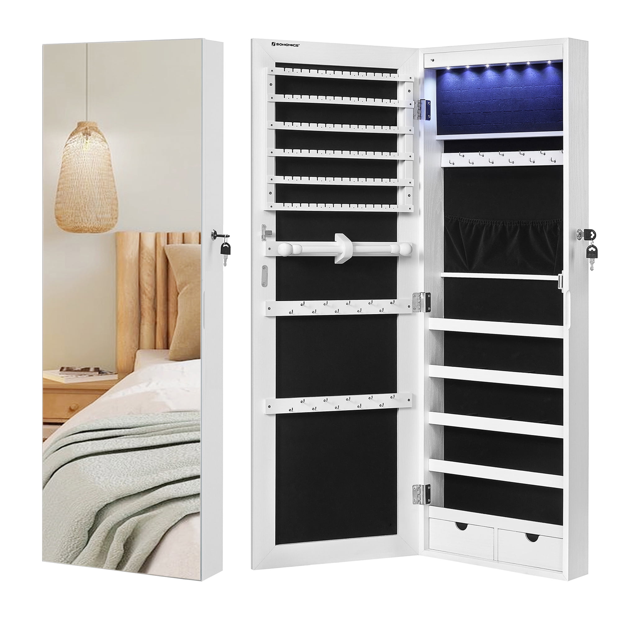 Click here for Songmics Hanging Jewelry Cabinet  Wall-Mounted Cab... prices