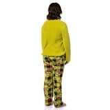 Dr. Seuss Women's The Grinch Who Stole Christmas Santa Fleece Buffalo Plaid Sleep Pajama 2 Piece ...