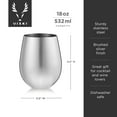 Viski Silver Wine Glasses, Stemless Wine Glass Set, Stainless Steel ...