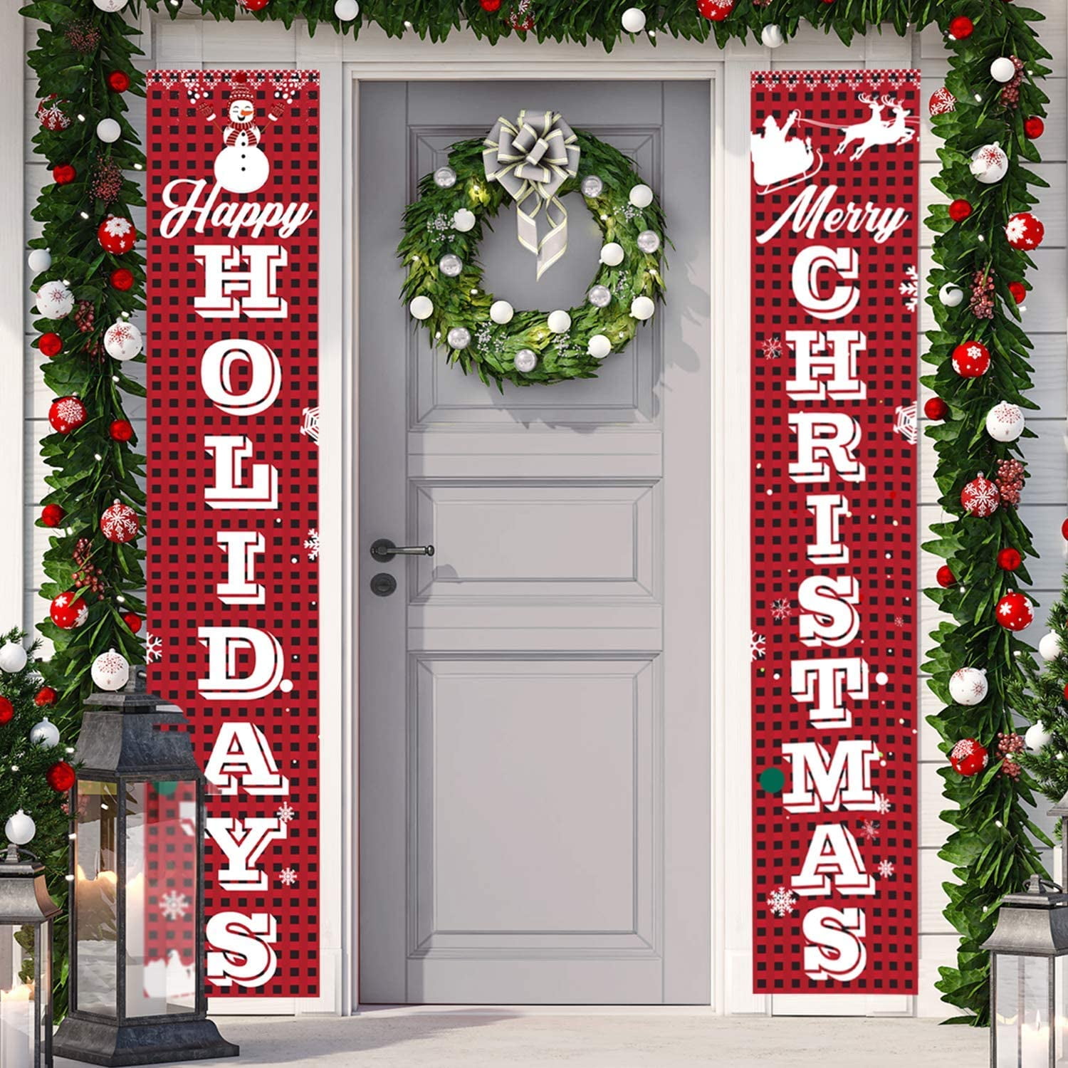 Terra Christmas Hanging Banner, Happy Holiday Merry Christmas Banner ...