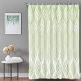 Bathroom Shower Curtain Minimalist Green Gradient Curve Striped ...