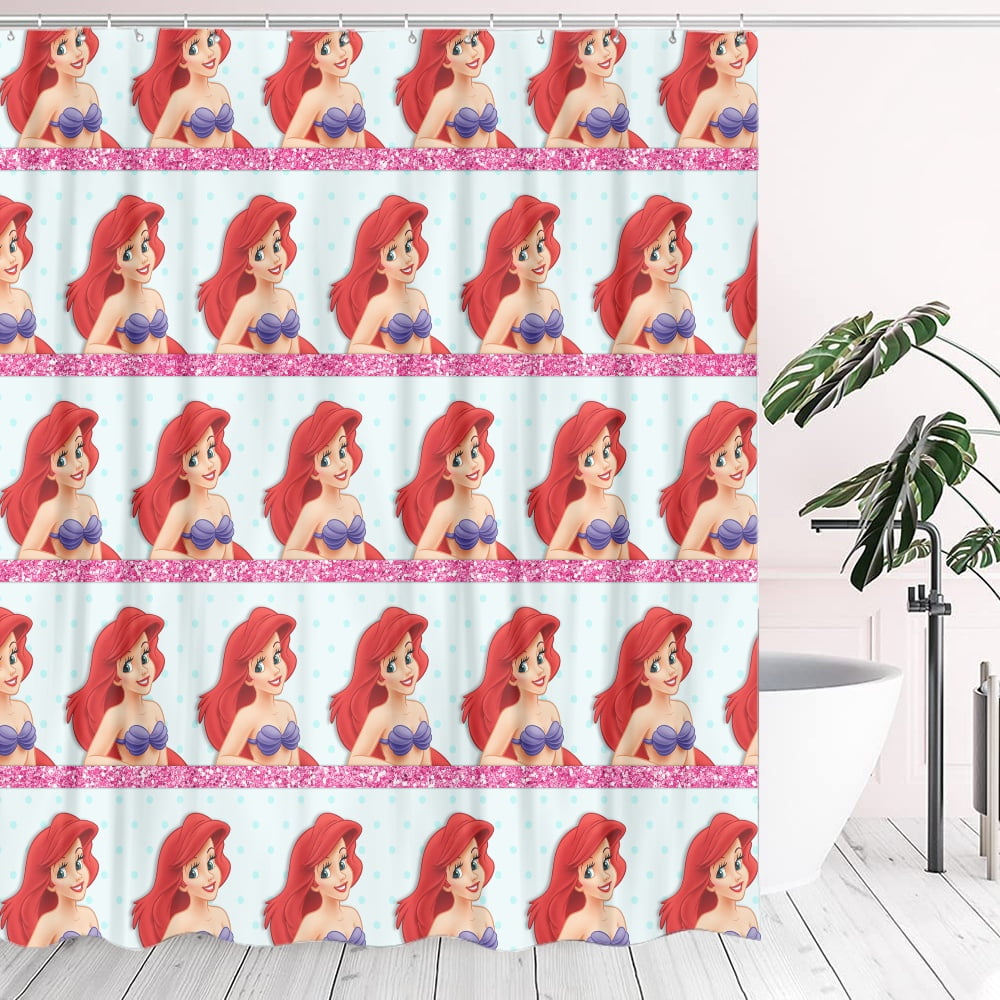 3D Print Mermaid Ariel Design Shower Curtain with Hooks 3D Print ...
