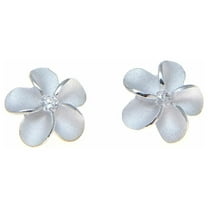 Arthur's Jewelry Sterling Silver 925 Hawaiian Plumeria Flower Cubic ...